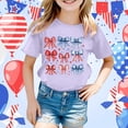 Byoo Little Girls Patriotic Bow Print T Shirt Red White Blue Star ...