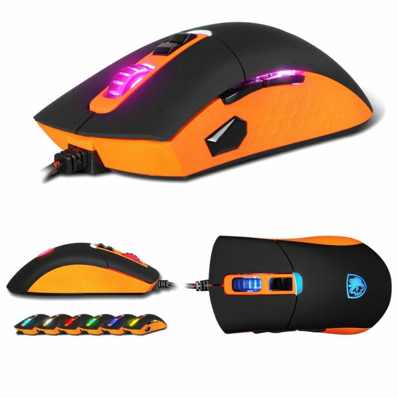 SADES S8 Gaming Mouse 2500 DPI LED Light Optical USB Wired Gaming Mice ...