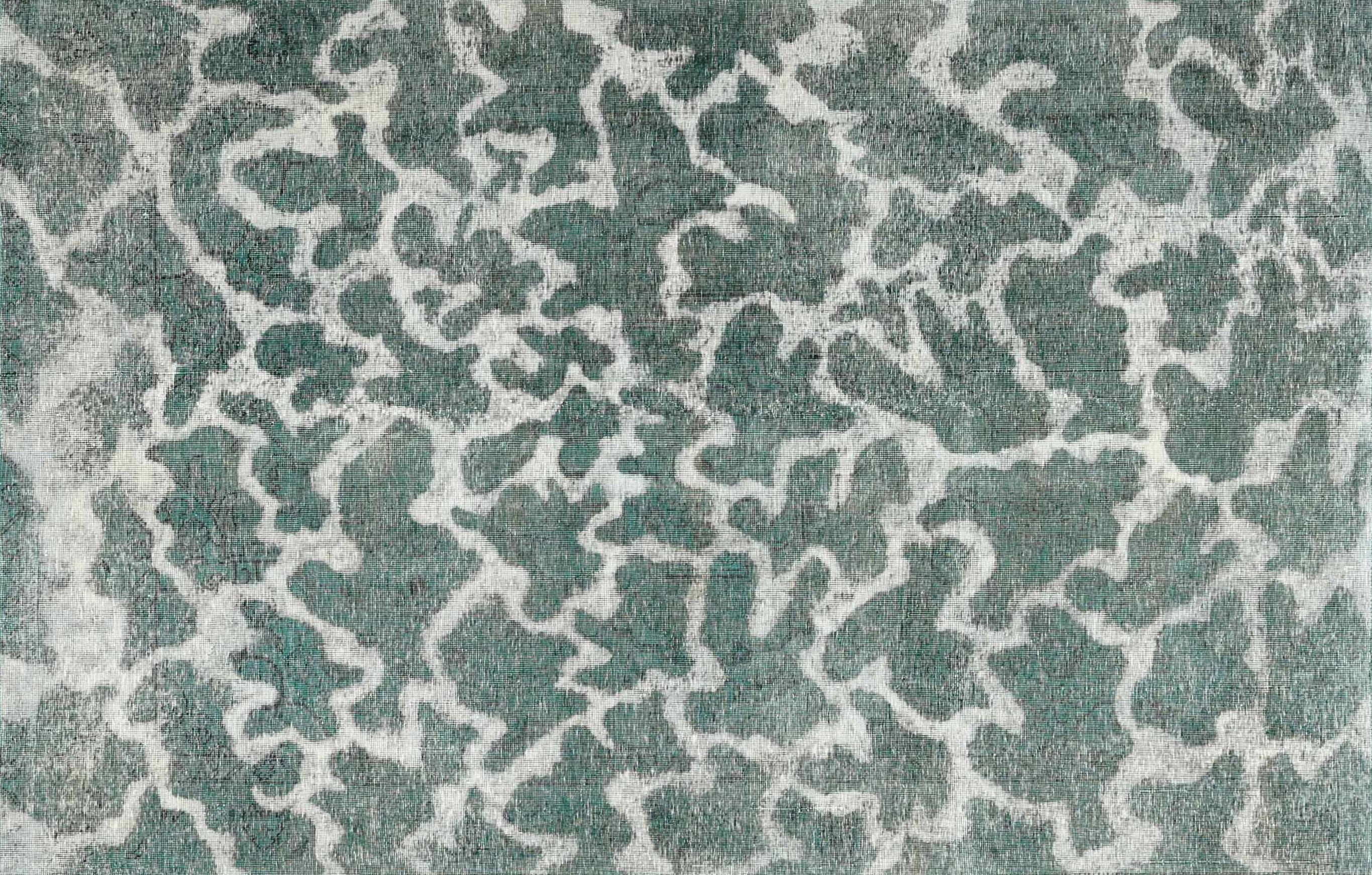 Ahgly Company Indoor Rectangle Contemporary Green Abstract Area Rugs, 2 ...