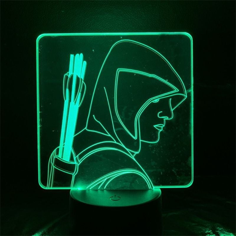 Luz nocturna con flechas verdes, LED 3D que cambian de color para niños ...