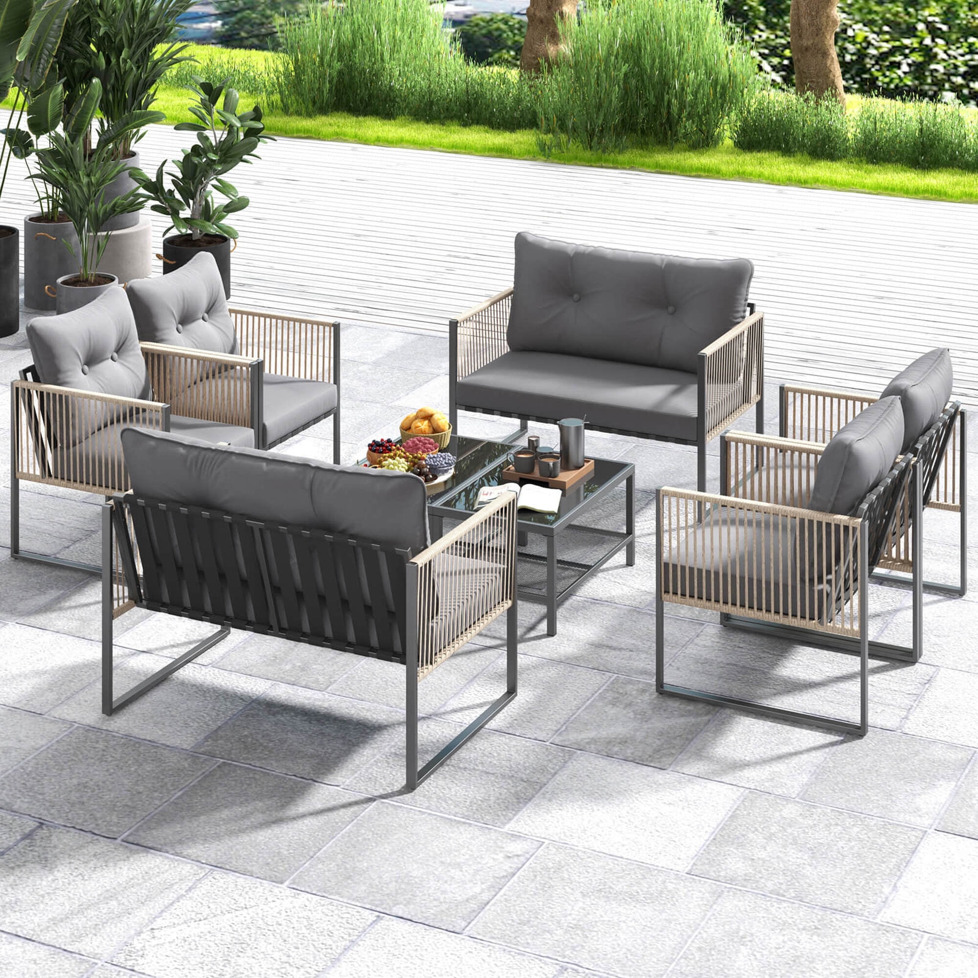 Click here for Costway 8 Pcs Patio Furniture Set Pe Rattan Conver... prices