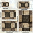 850 GSM Premium Velvet Area Mat, Beige Geometric Pattern, Machine ...