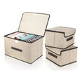 TRIANU 3Pcs Collapsible Fabric Cube Storage Bins Home Organizer Boxes ...
