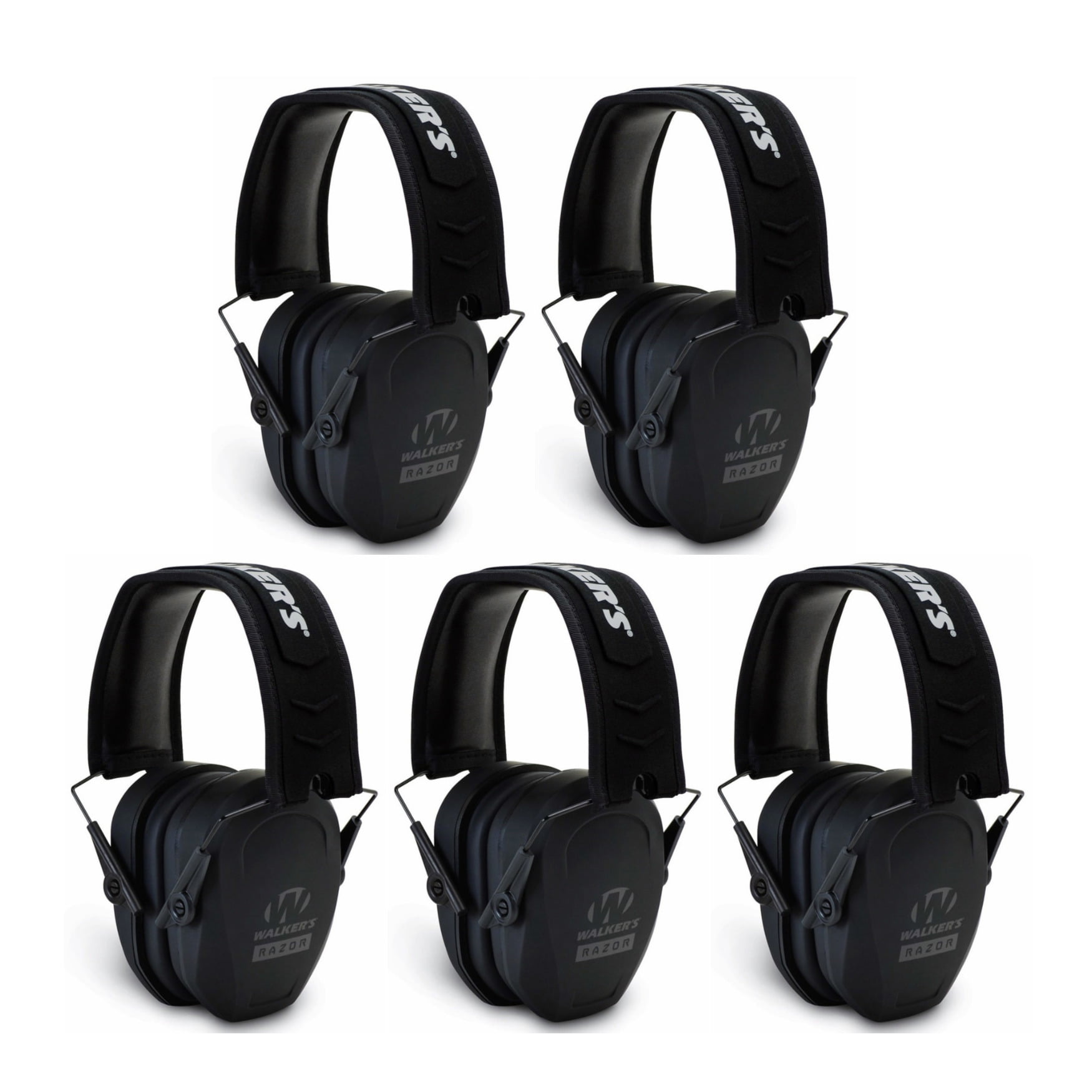 Walker's Razor Slim Passive Safety Ear Muffs (Black, 5-Pack) - Walmart.com