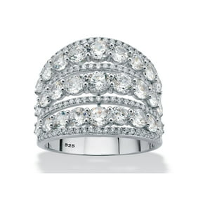 Sterling Silver Pink Cubic Zirconia Oval Ring - Walmart.com