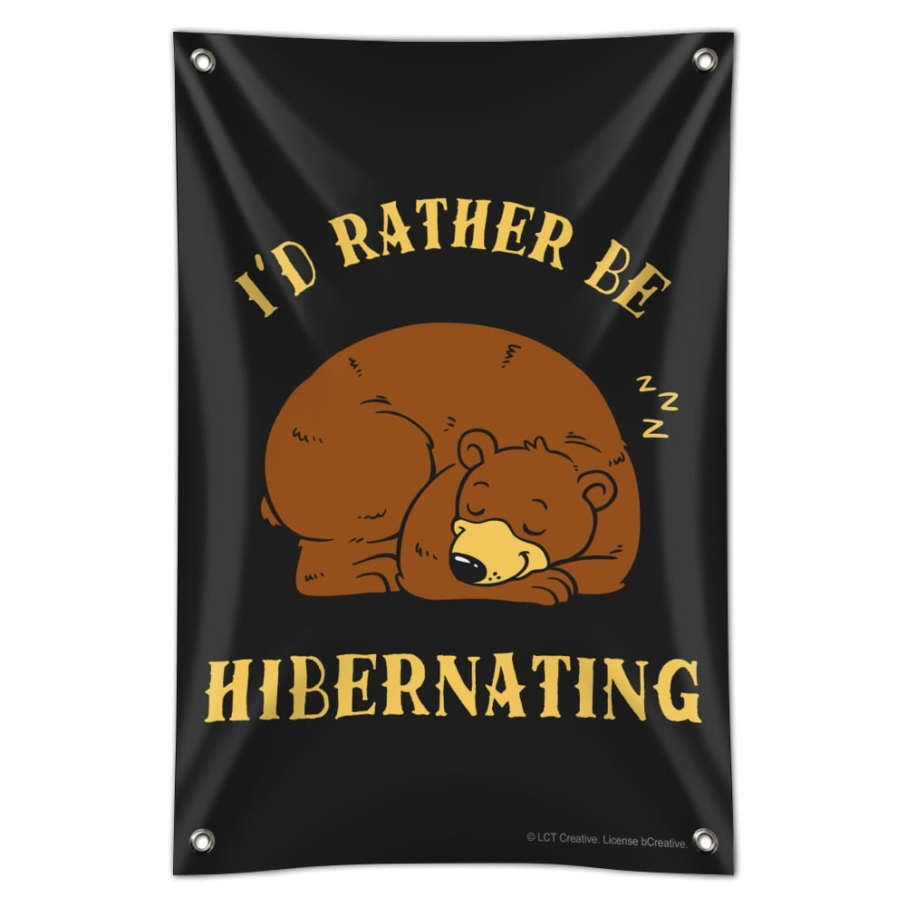 I'd Rather Be Hibernating Sleeping Bear Funny Humor Home Business ...