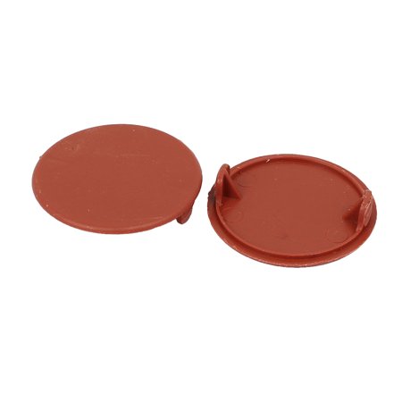 40mm 1.6-inch Diameter Plastic Round Head Hole Cap Cover Brown 50pcs ...