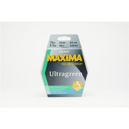 Maxima Fishing Line 1119949 18 lbs x 220 yards Ultragreen One Shot ...