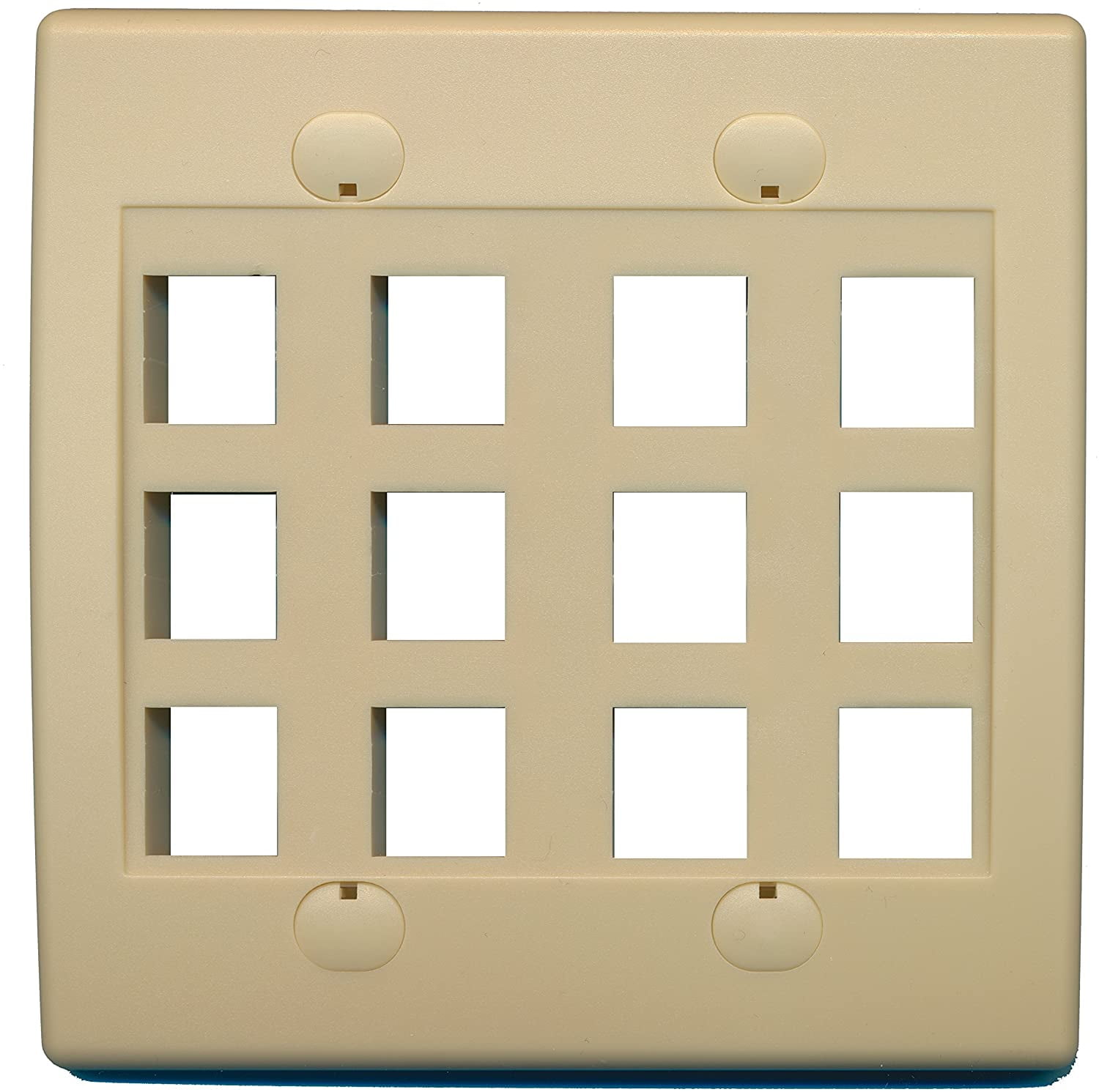 Keystone Wall Plate Double Gang 12-Port White RiteAV 1 Piece Flush Wall ...