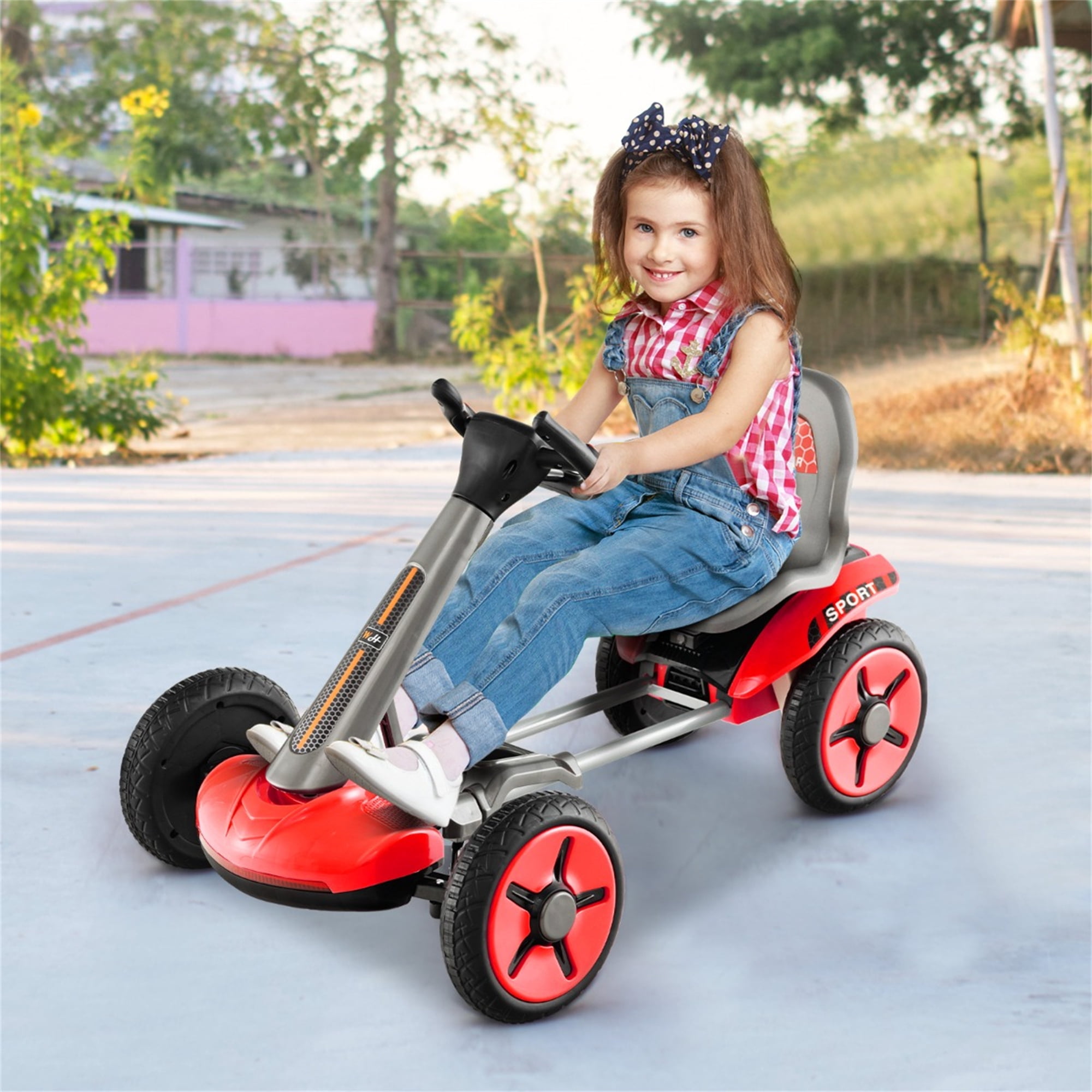 Costway Kart Eléctrico Infantil 12v Plegable de 4 Ruedas con Asiento ...