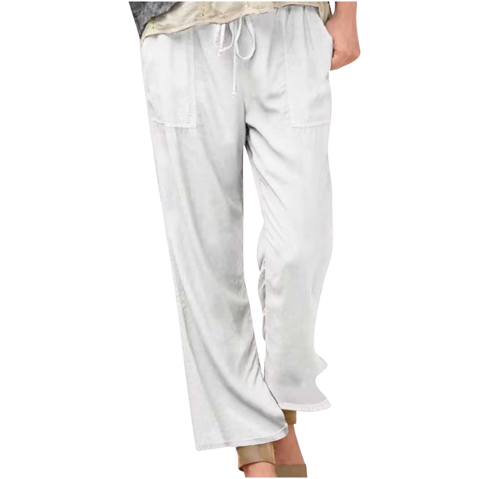 Click here for Timegard Linen Pants For Women Straight Tube Elast... prices