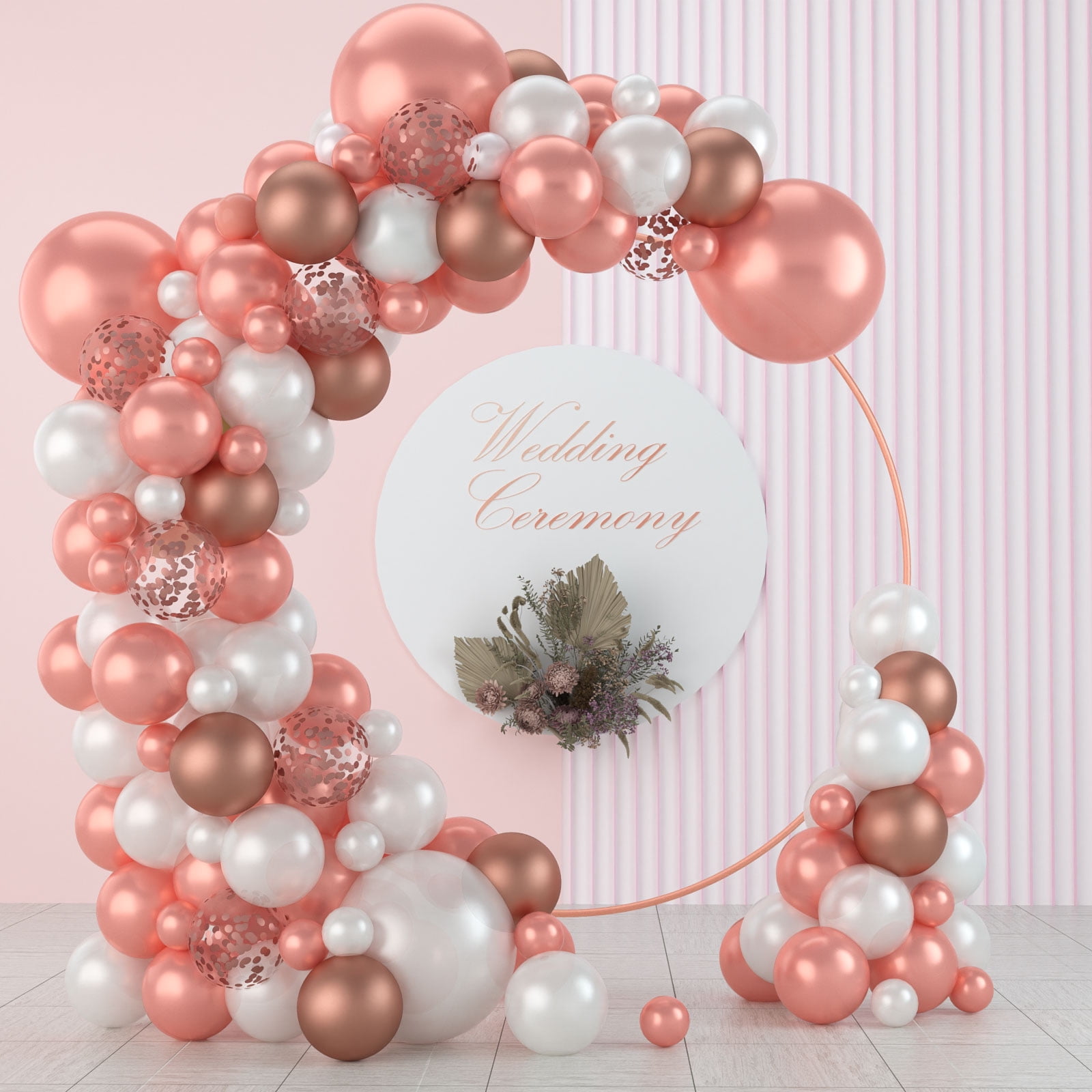 Honinda Rose Gold Balloon Arch Kit-104Pcs Rose Gold Pearl White and ...