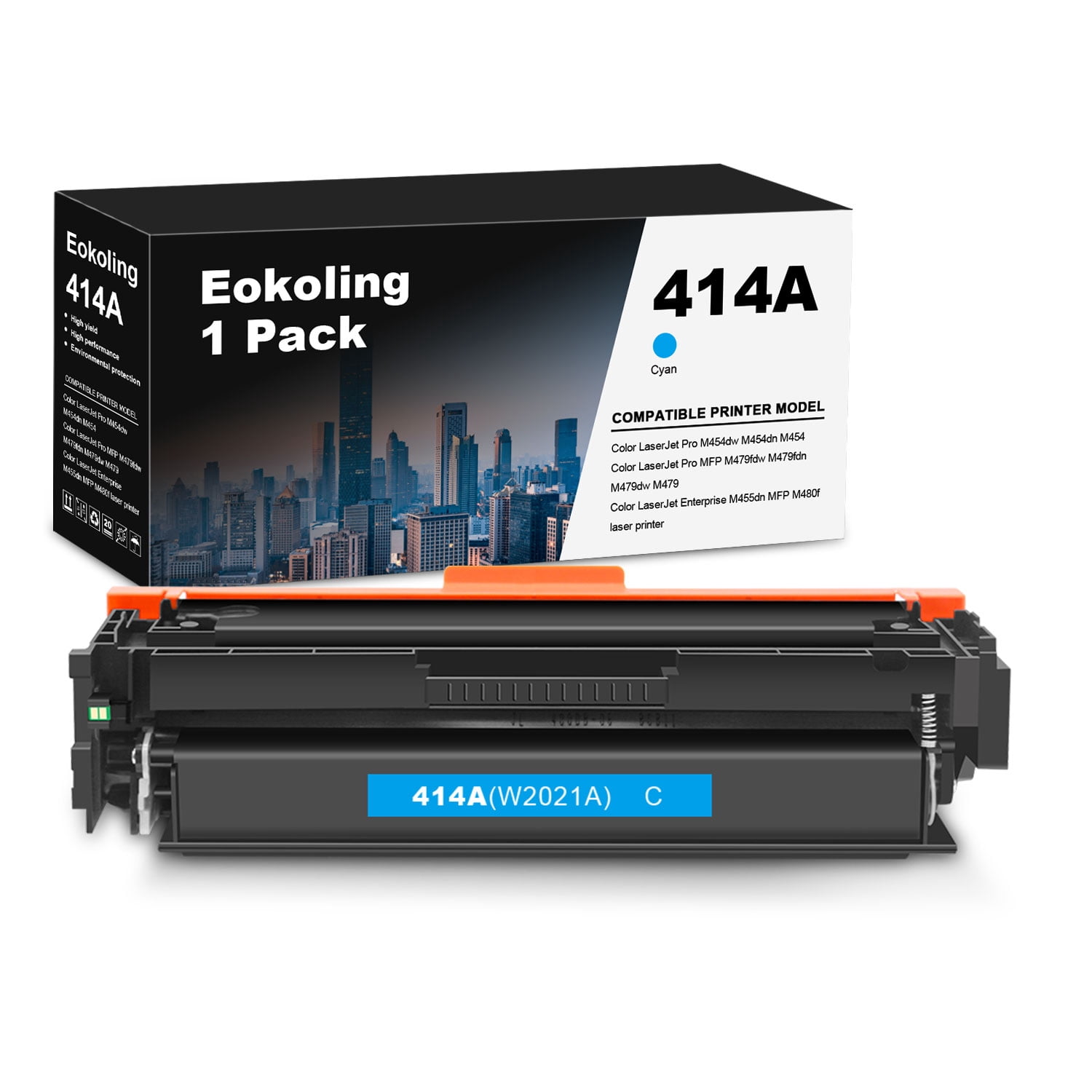 Compatible 414A Cyan Toner Cartridge 1-Pack High Yield (with Chip ...