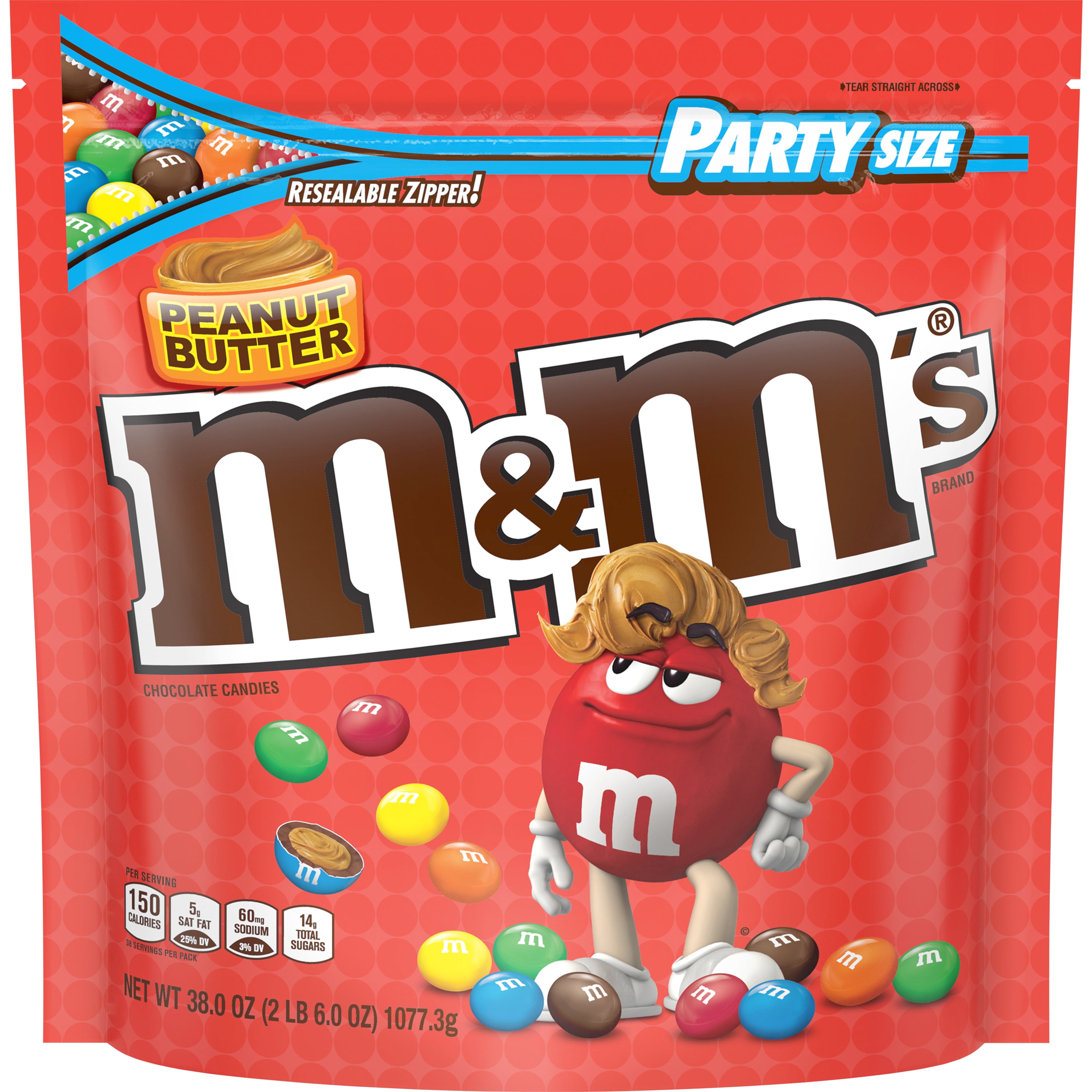 M M s Peanut Butter Chocolate Candy Party Size 38 Ounce Walmart