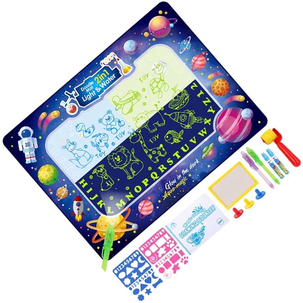 HTCM Doodle Mat Water Doodle Drawing Pad Glow in Dark Water Drawing ...