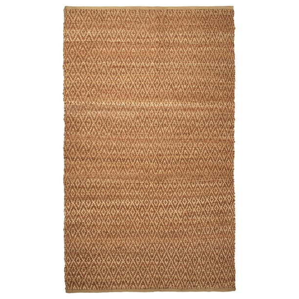 Superior Natural Diamond Collection Hand Woven Jute Rug - Rust ...
