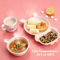 BPPEG Bamboo Kids Dinnerware Set 5 Pcs Includes Plate Bowl Cup Fork ...