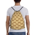 Drawstring Backpack - Brown Dachshund Dog Puppy Splash Proof Small ...