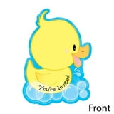 Big Dot of Happiness Ducky Duck - Shaped Fill-in Invitations - Baby ...