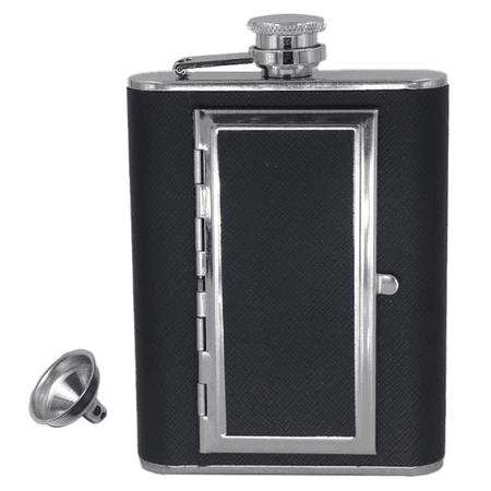 Stainless Steel Hip Flask, Leak-proof Hidden Flask with Cigarette Case ...
