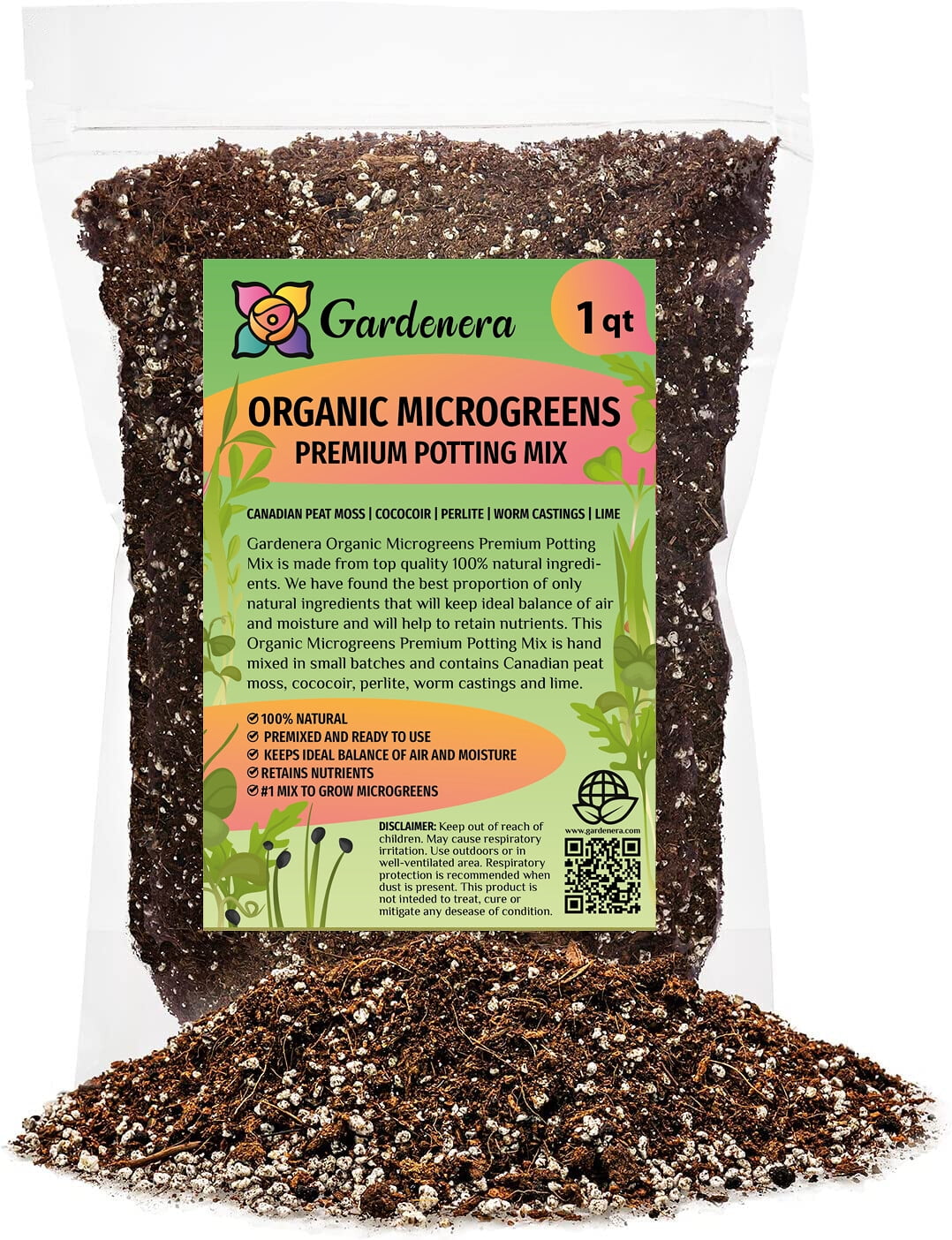 🌱 Gardenera Organic Microgreens Potting Mix: Hand-Mixed with Care Using ...