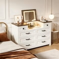 Dresser with Mirror for Bedroom, Chest of Drawers with LED Mirror, 8 ...