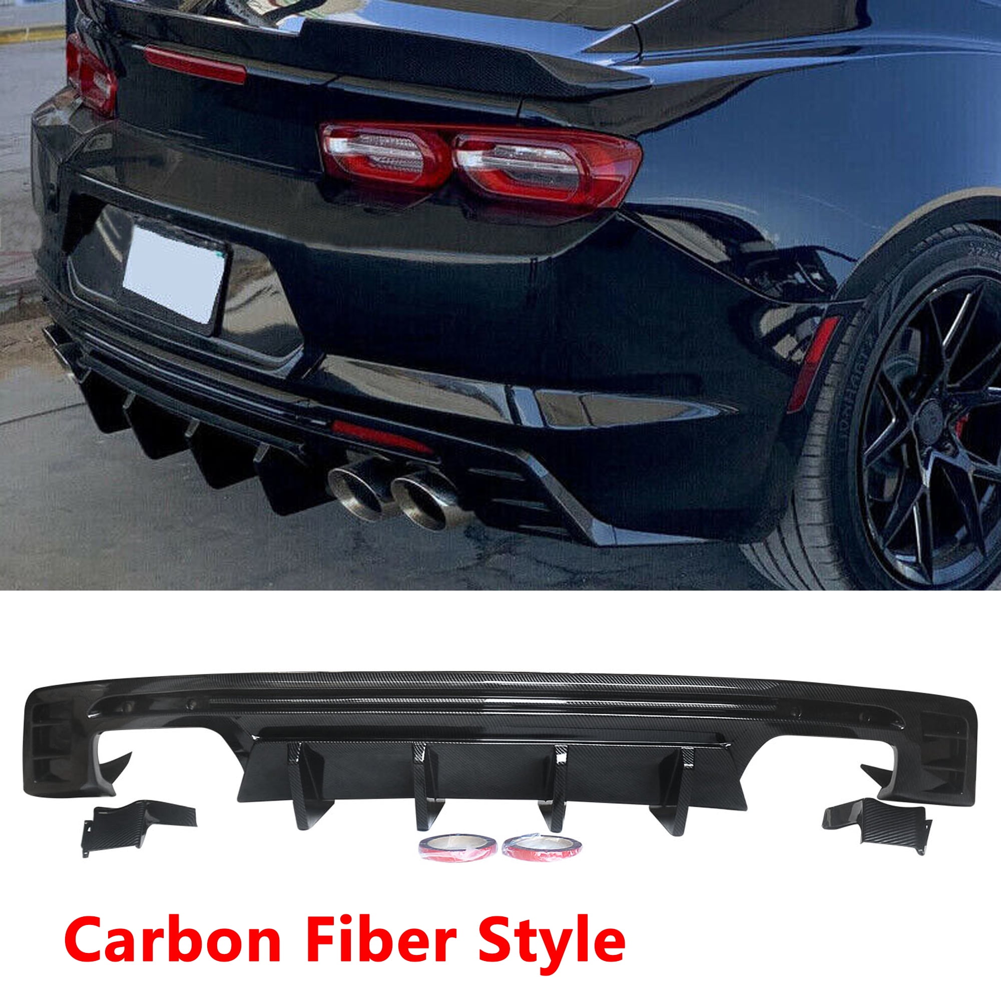 NINTE Rear Diffuser for 2016-2022 Chevy Camaro SS LT LS Back Lip Carbon ...
