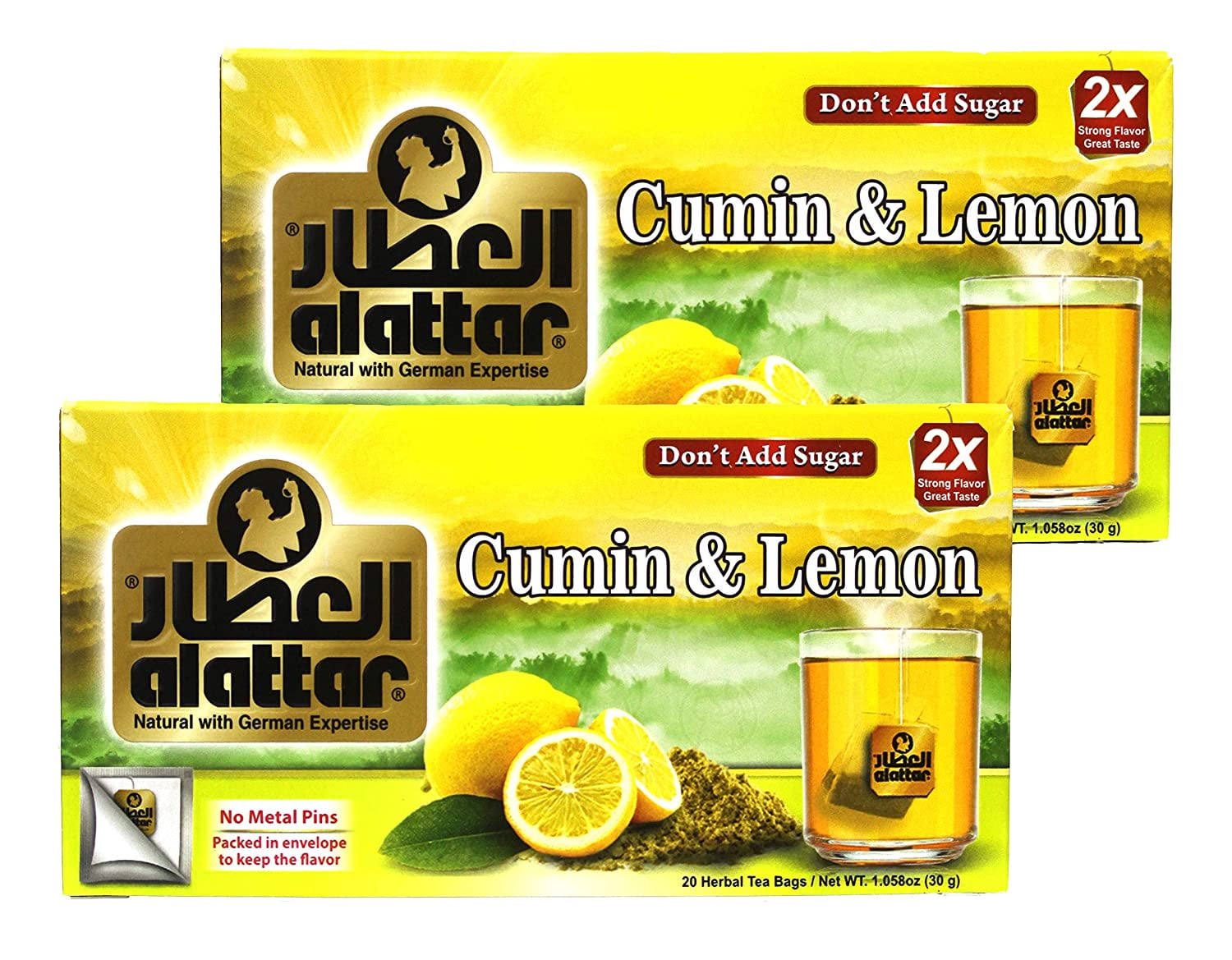 Alattar 2 Boxes of Cumin & Lemon Herbal Tea Bags (20 bags/box ...