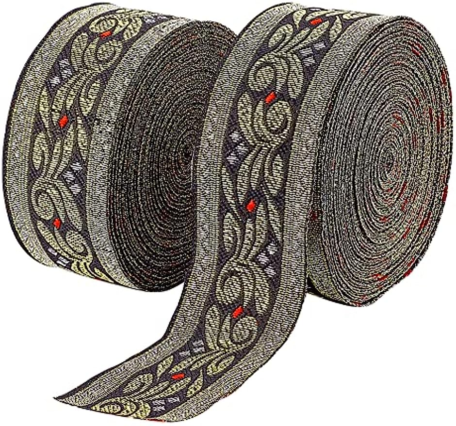 1.3 Inch Jacquard Ribbon 7.6 Yards Floral Ribbon Trim Fringe Vintage ...