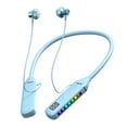 Hanging Neck Bluetooth Earphones With Live RGB Dazzling Lights, LED ...