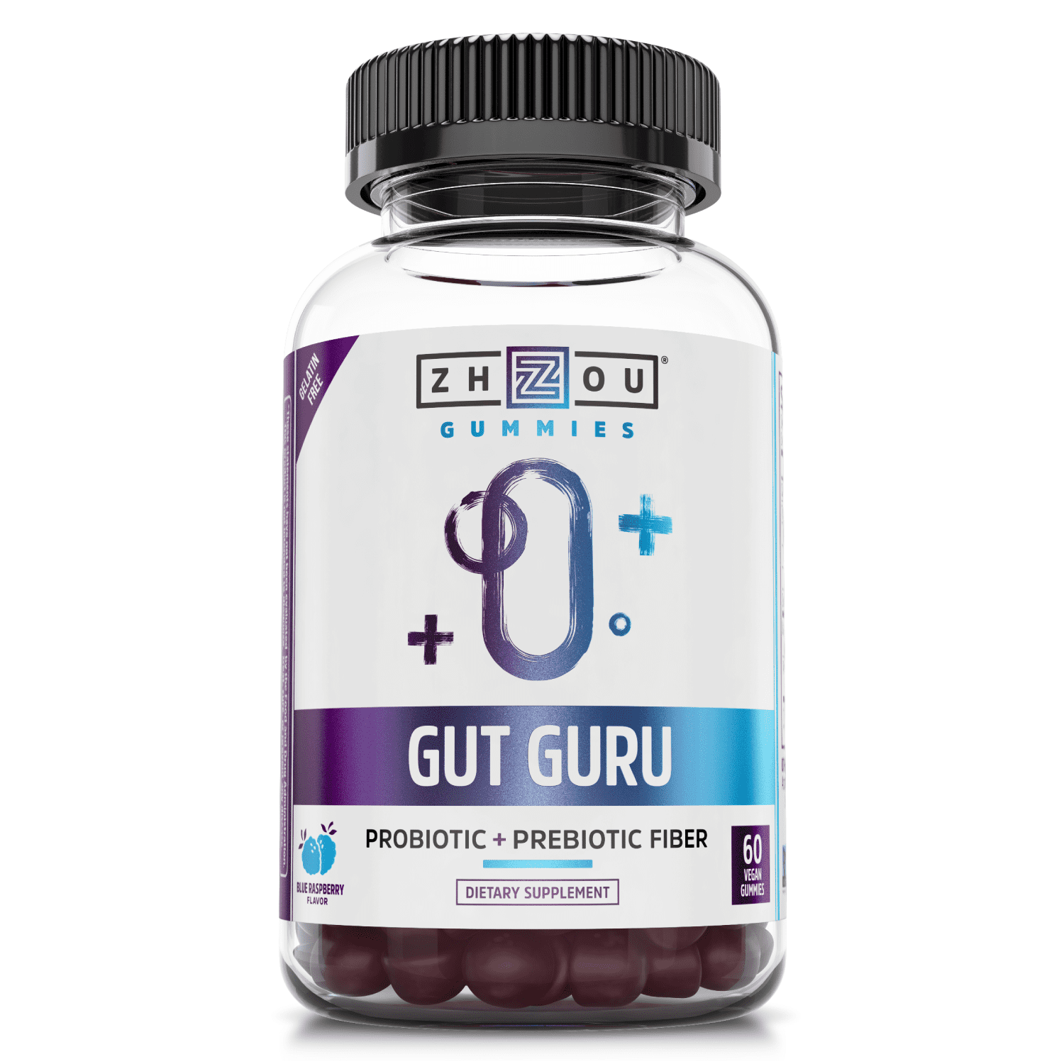 Zhou Nutrition Gut Guru Prebiotic and Probiotic Health Supplement ...