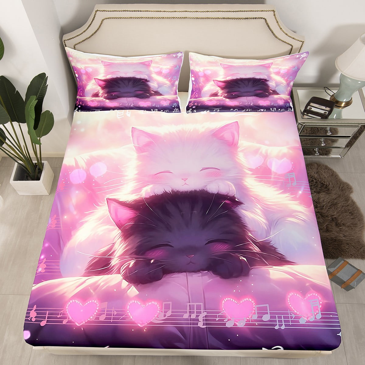 Click here for Yst Cat Bed Sheets For Girls Twin Size Cute Cartoo... prices