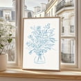 Blue Floral Wall Art Poster Delicate Gemstone Illustration Chic ...