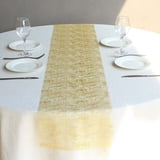 Efavormart Metallic Gold Glitter Mesh Polyester Table Runner - 11"x108 ...