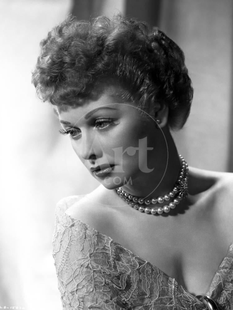 Lucille Ball Posed with Pearl Necklace Print Wall Art by E Bachrach ...