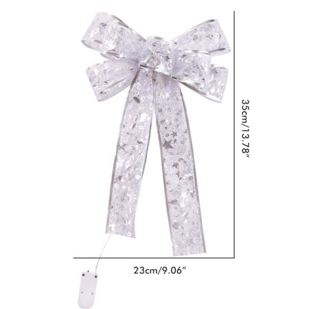 Glowing Christmas Transparent Bow Hanging Pendant Light Up Transparent ...