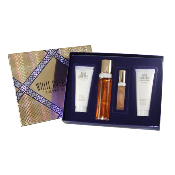 Elizabeth Taylor White Diamonds Perfume Gift Set for Women, 4 Pieces ...