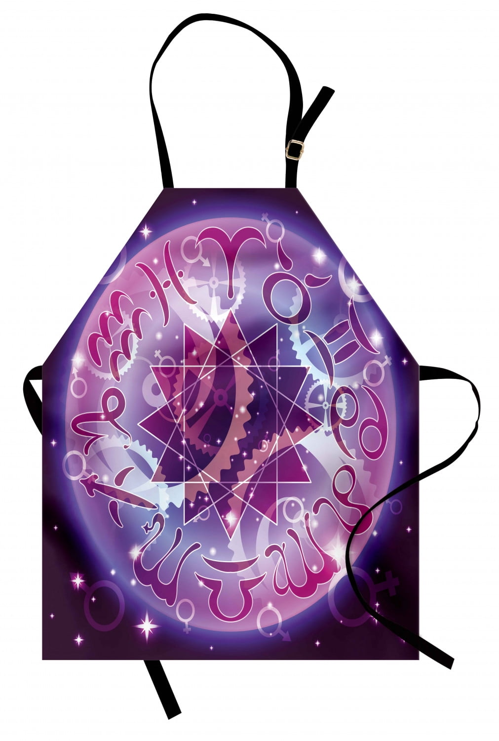 Astrology Apron Zodiac Circle in Space with Abstract Gender Signs Star ...