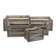 Set of 5 Brown Solid Nested Slat Crates with Side Handles 20" - Walmart.com