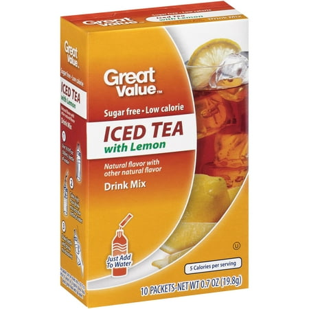Great Value™ Iced Tea with Lemon Drink Mix 10 ct Box - Walmart.com