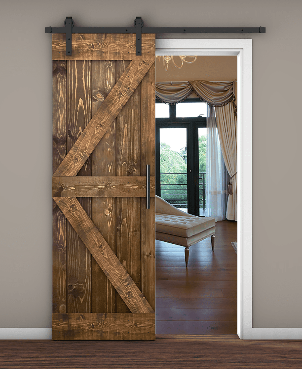 Essencaliy 28in x84in Solid Wood Barn Door, Made-in-USA Farmhouse ...