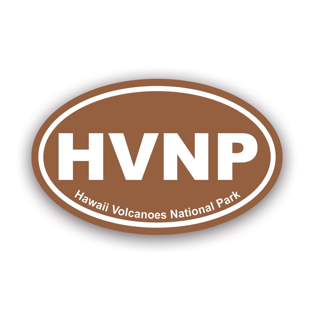 Hawaii Volcanoes National Park Brown Oval Sticker Decal - Self Adhesive ...