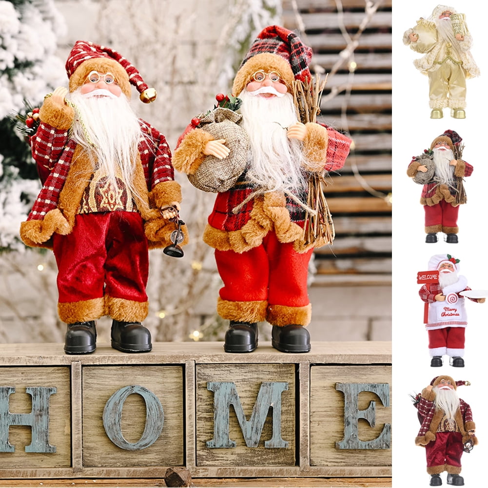 Travelwant Santa Claus Figurines Christmas Standing Santa Figure ...