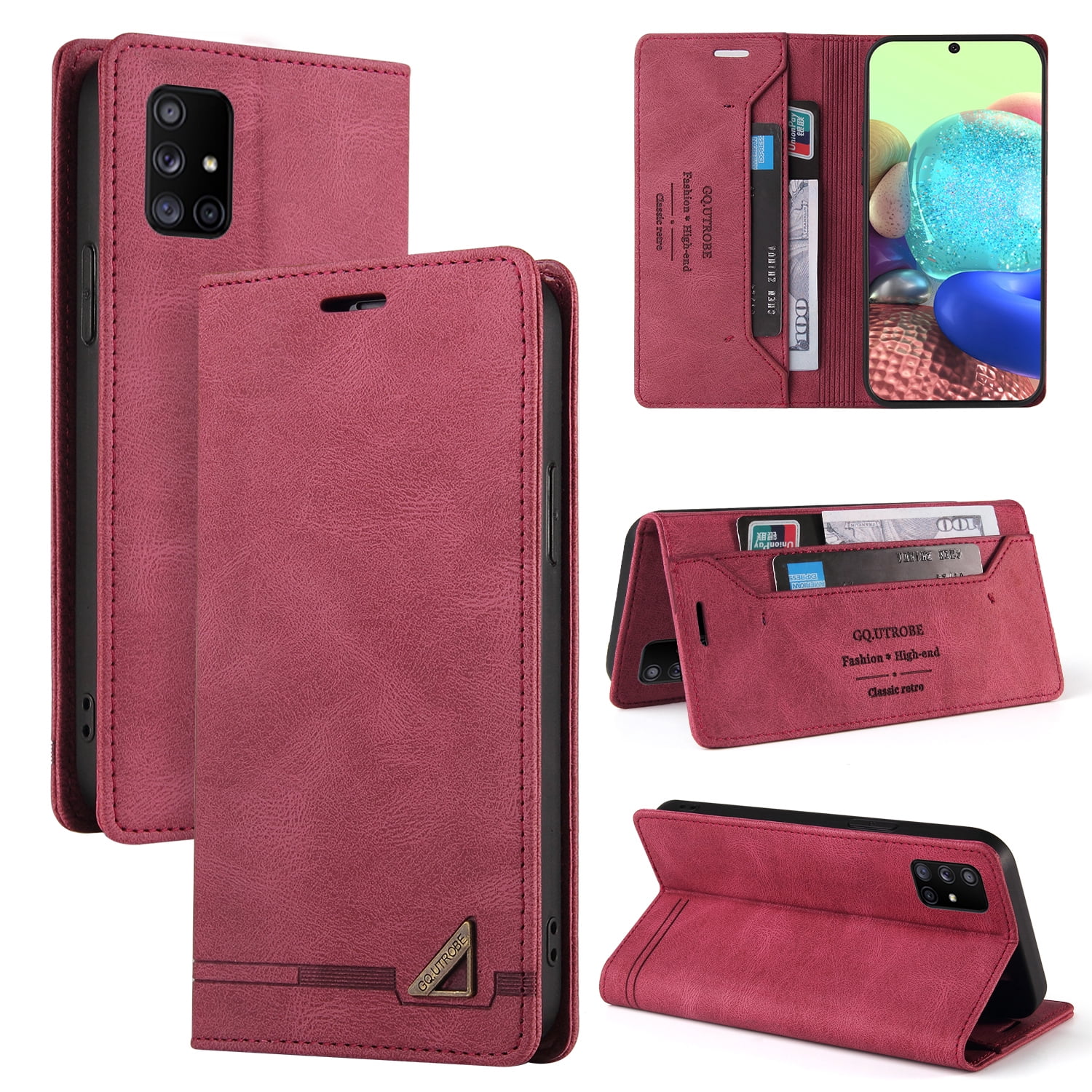 Wallet Cover for Samsung A71 Case 4G, PU Leather With Kickstand RFID ...