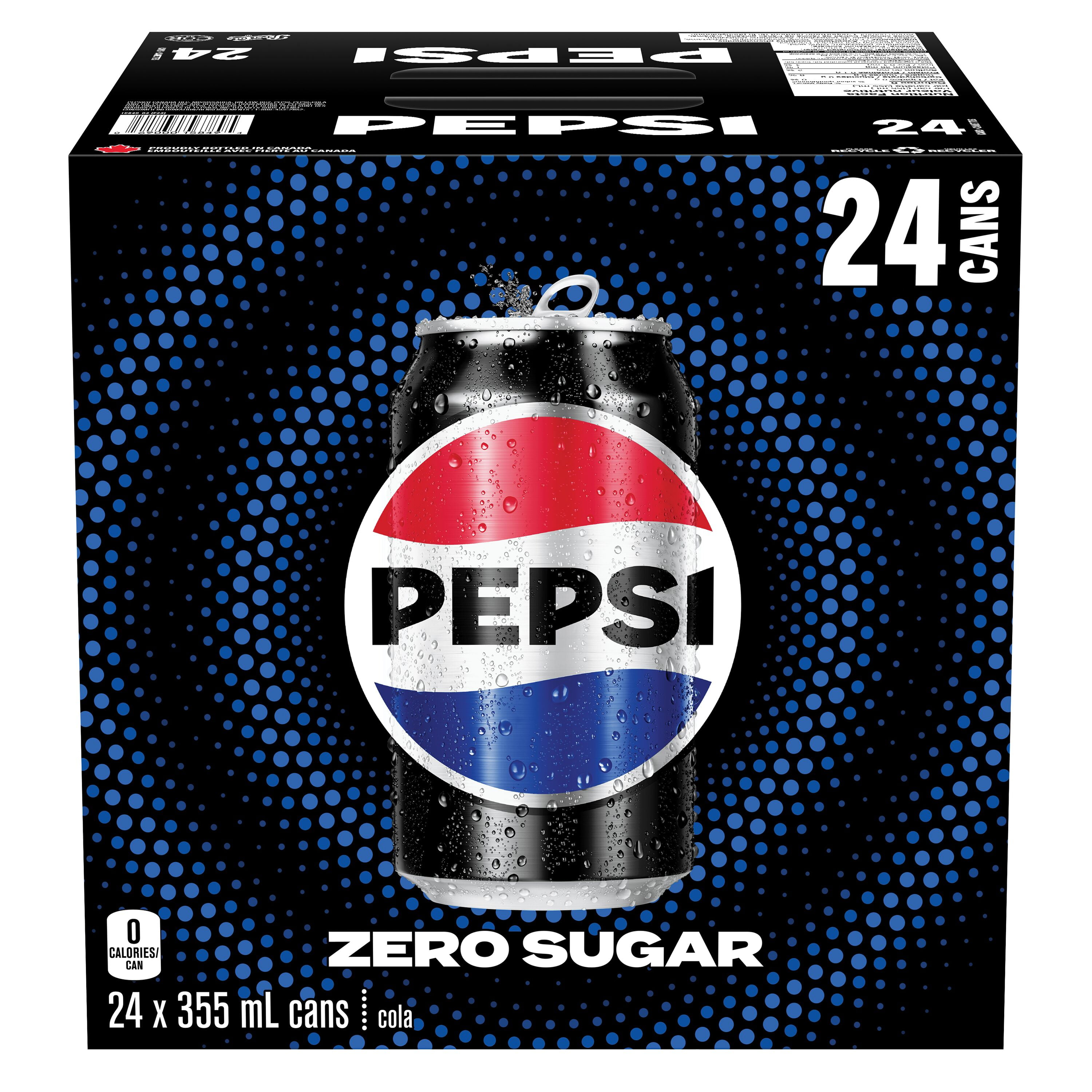 Pepsi Zero Sugar Cola 24 x 355 mL Cube, Cans, 24x355mL - Walmart.ca
