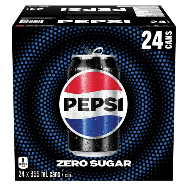 Pepsi Zero Sugar Cola 24 x 355 mL Cube, Cans, 24x355mL - Walmart.ca