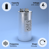 ONE Power 45/5-MFD, 370V or 440V Dual Run A/C Capacitor 45+5 uF CBB65B ...