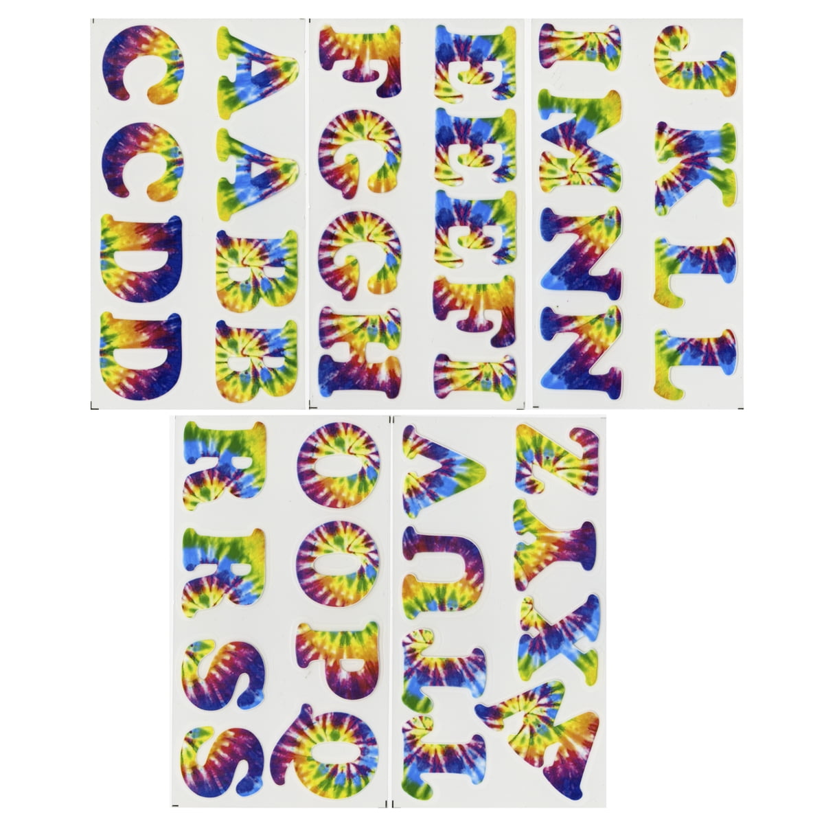Tie Dye Colored Lettering