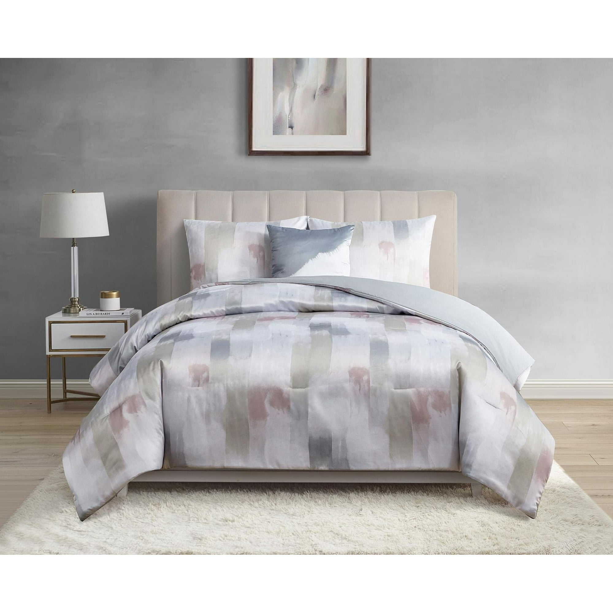 Click here for Beco Home Haly Matte Satin 4 Piece Comforter Set D... prices