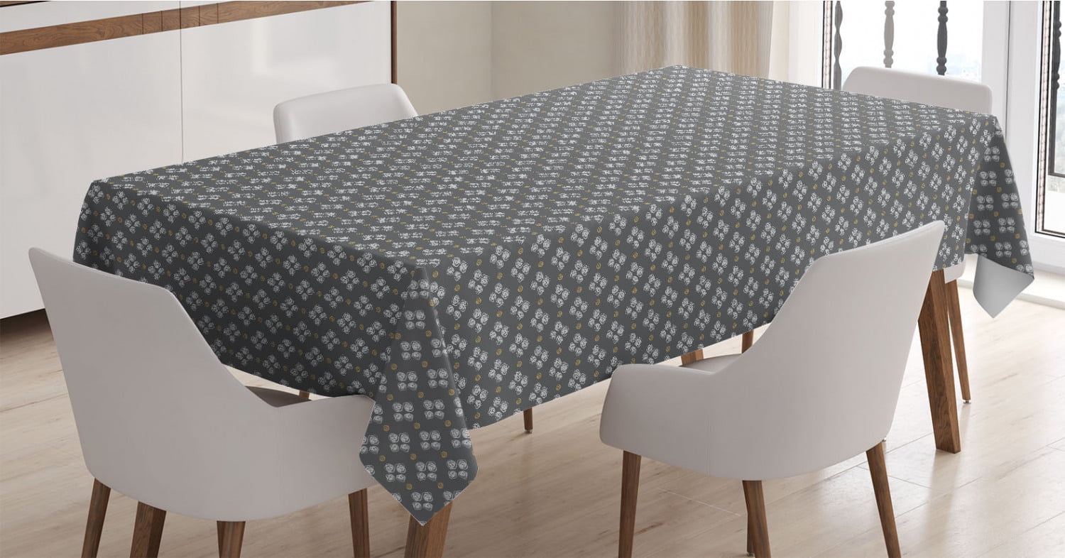Cartoon Tablecloth, Ornamental Scribble Spots Hand Drawn Style Little ...